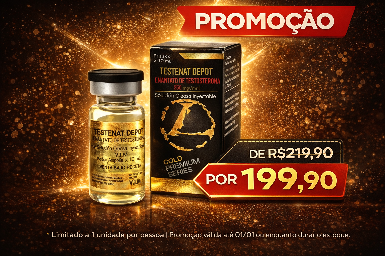 Enantato de Testosterona Landerlan Gold 250mg/ml - Testenat